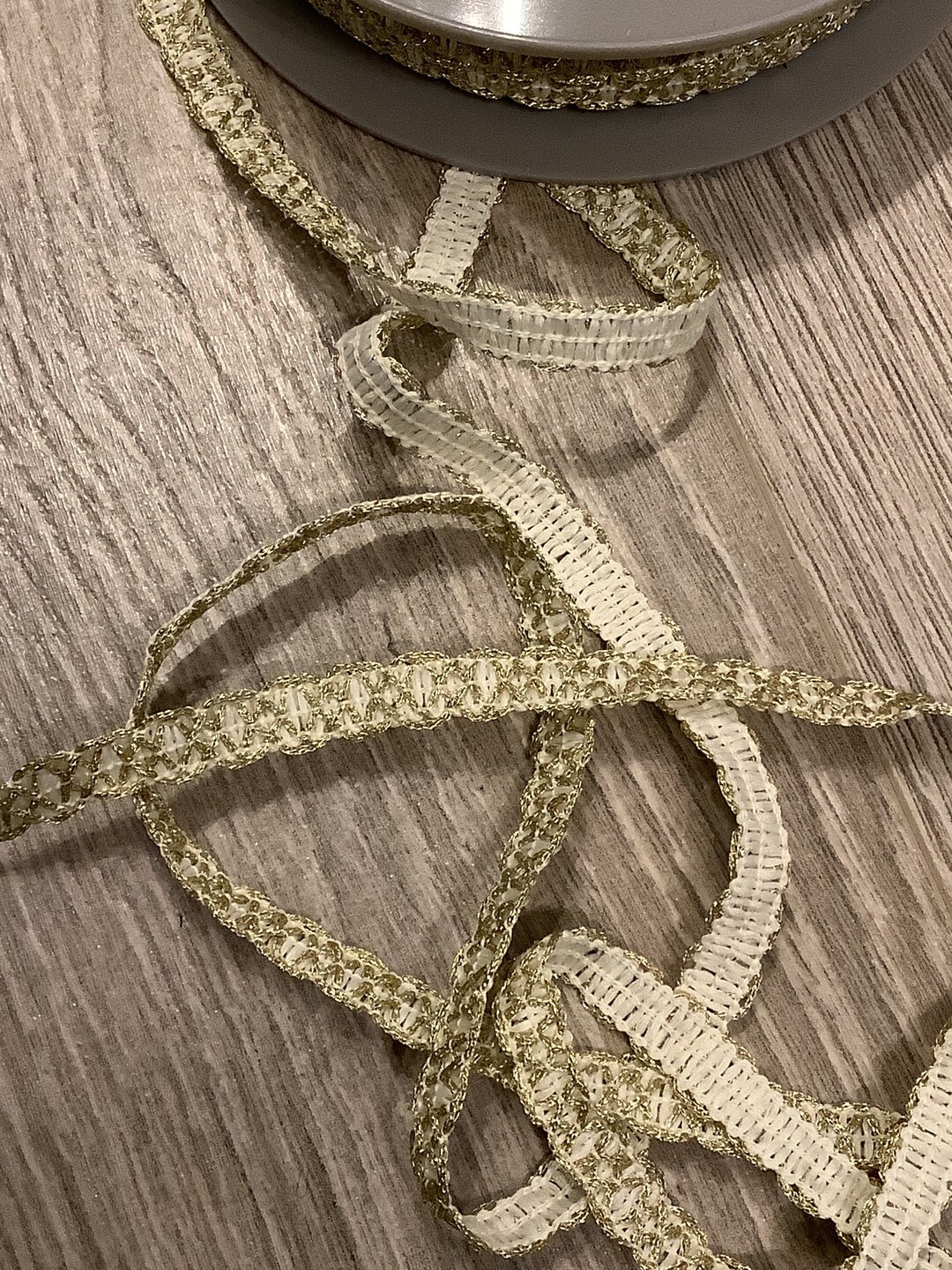 Galon Lurex, Width 10 Mm, Ecru and Gold Colour 051 - Etsy
