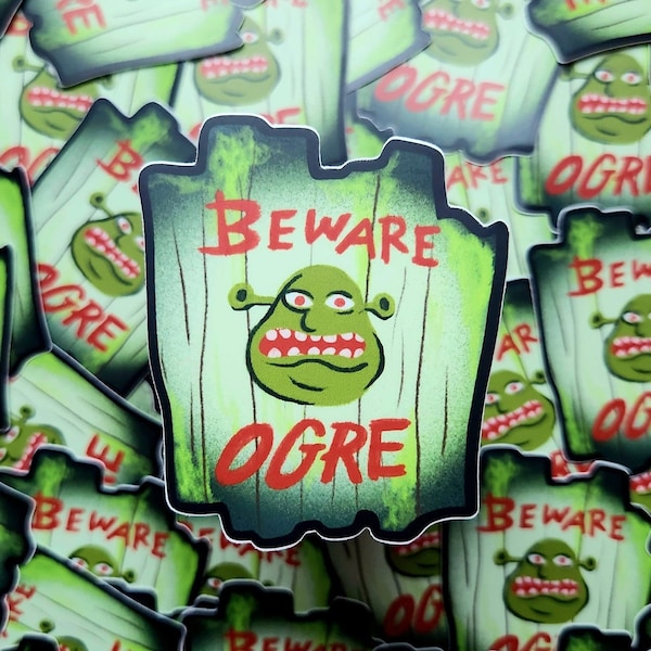 Shrek Beware Ogre - Etsy