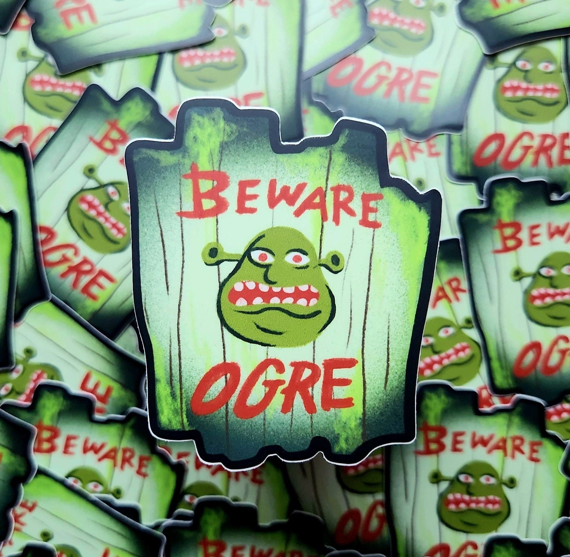 Shrek Beware Sticker - Etsy