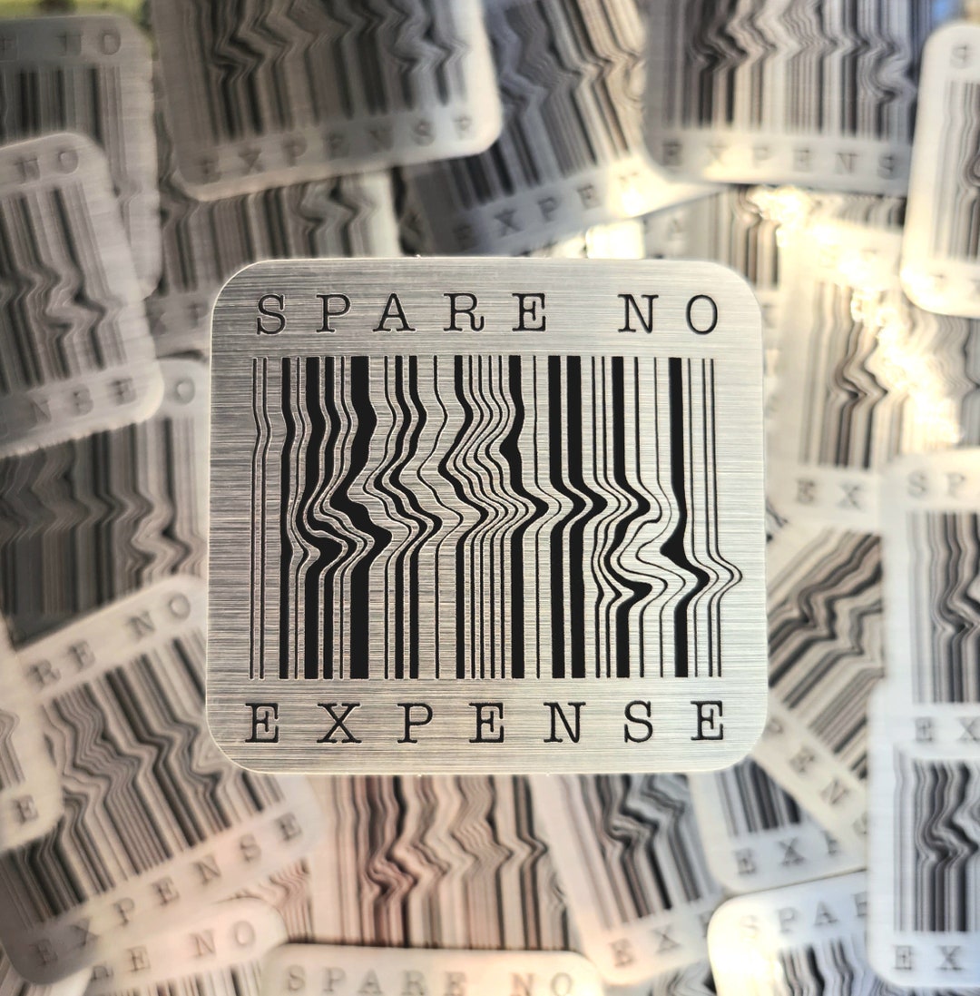 Jurassic Park Spare No Expense Brushed Aluminum Sticker - Etsy