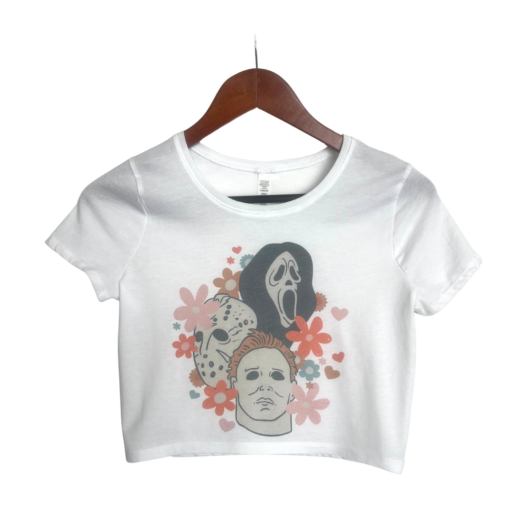 Retro Halloween Crop Top: Scream, Jason, Michael - Spooky Movie Tee - Etsy