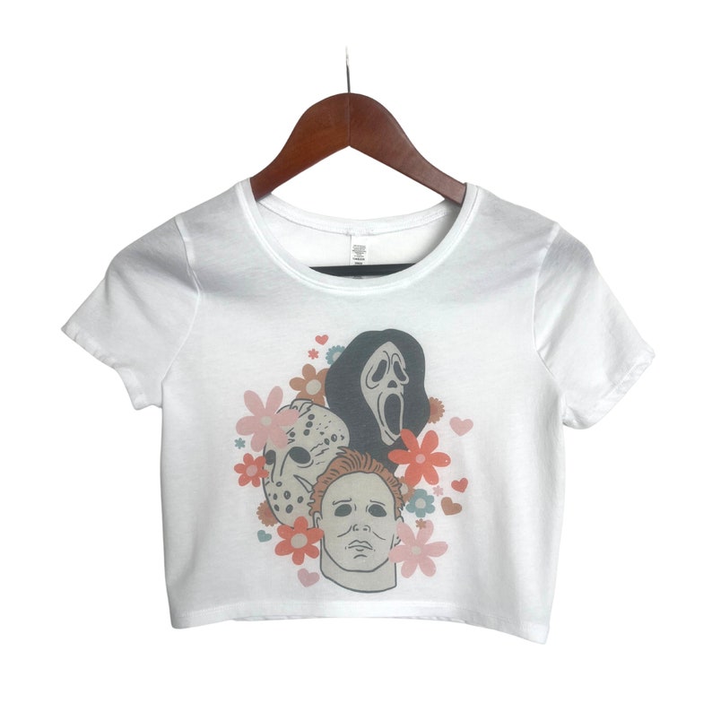 Retro Halloween Crop Top: Scream, Jason, Michael - Spooky Movie Tee - Etsy