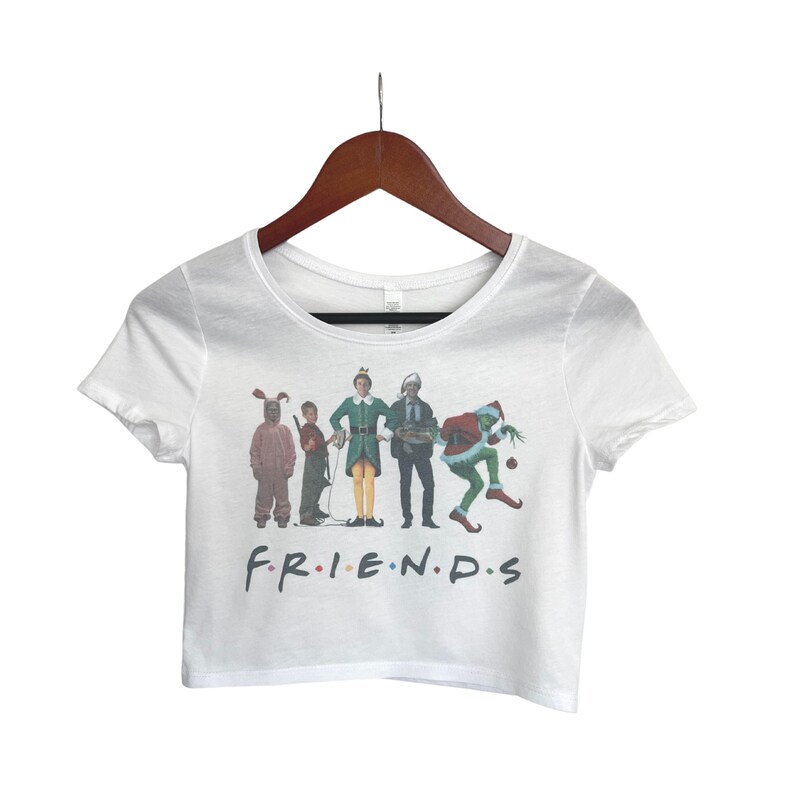 Christmas Crop Top Friends Crop Top Vintage Faded Top Retro - Etsy