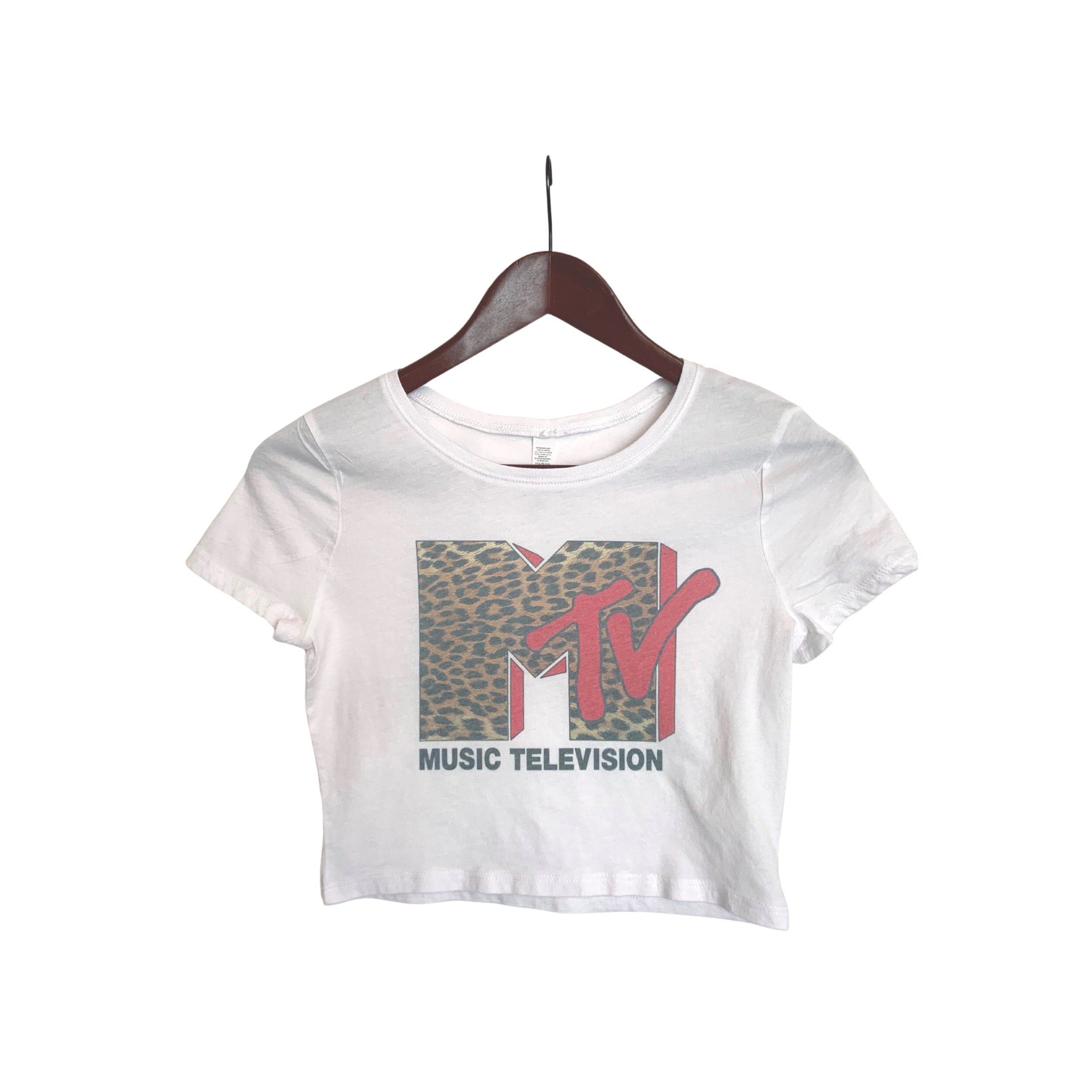 MTV Leopard Vintage Retro Faded Distressed Crop Top Short | Etsy