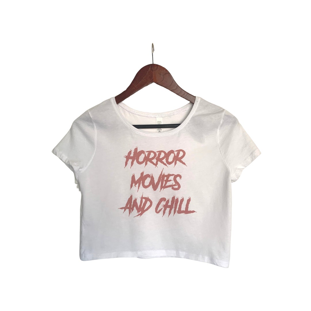 Horror Movies and Chill Crop Top, Halloween Crop Top, Vintage Spooky ...