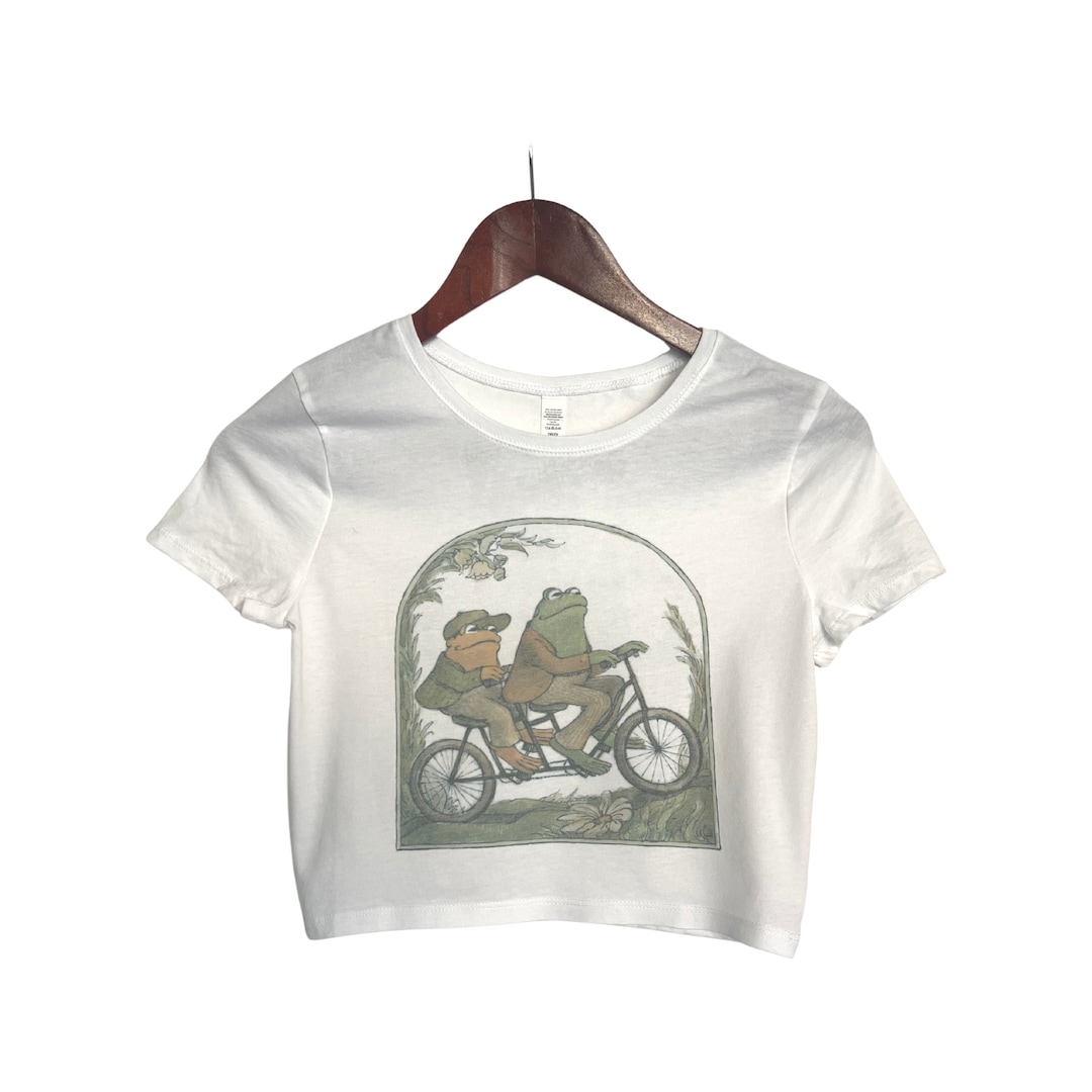 Frog and Toad Vintage Retro Faded Distressed Crop Top, Short Sleeve ...