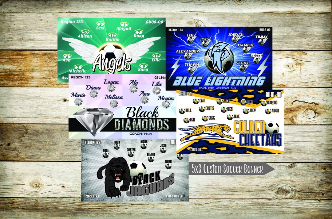 Custom 5x3 Soccer Banners - Etsy