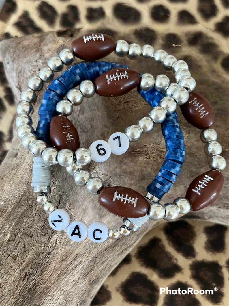 Football Bracelet Personalized Football Bracelet/ Football - Etsy