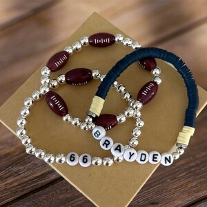 Football Bracelet Personalized Football Bracelet/ Football Jewelry ...