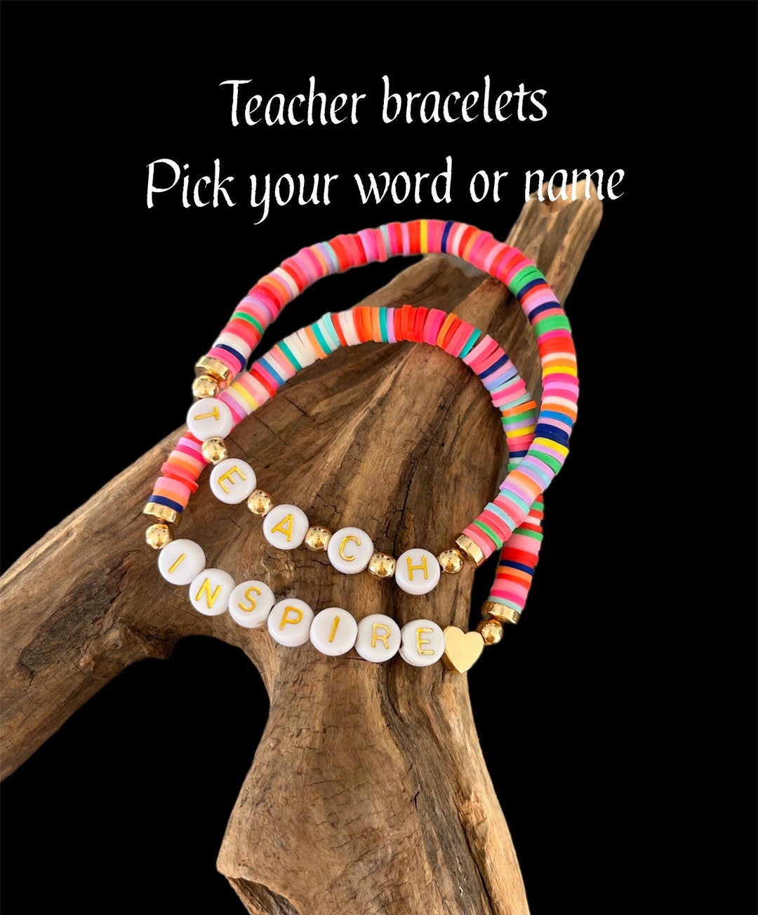 Teacher Gifts/teacher Appreciation /teacher Jewelry/ Teacher Gifts/ Teacher Bracelet/heishi ...