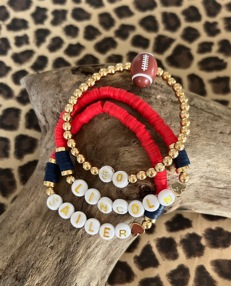 Football Bracelet Personalized Football Bracelet/ Football - Etsy