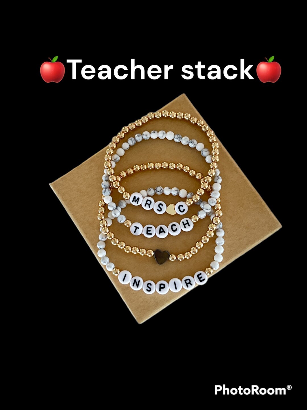 Teach Bracelet /teacher Jewelry /teacher Gifts/ Pencil Bracelet/beaded Bracelets/ Name Bracelet ...