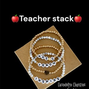 Teach Bracelet /teacher Jewelry /teacher Gifts/ Pencil Bracelet/beaded ...