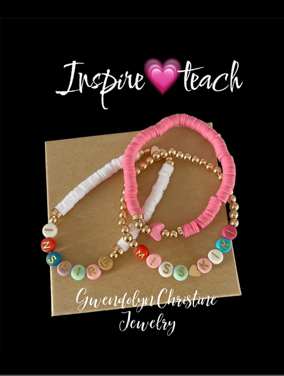 Teacher Gifts/teacher Appreciation /teacher Jewelry/ Teacher Gifts/ Teacher Bracelet/heishi ...