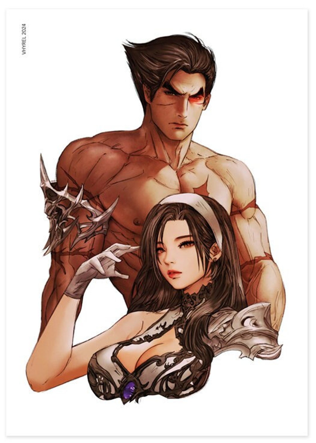 Tekken Kazuya Mishima Jun Kazama Sketch Print no AI Hand Drawn - Etsy Canada