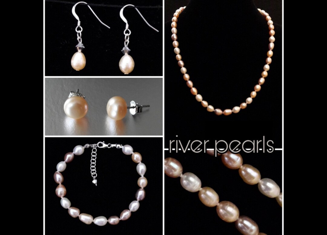 Pink River Pearls Jewelry (mix Color) - Mix Color Pink River Pearls - Etsy