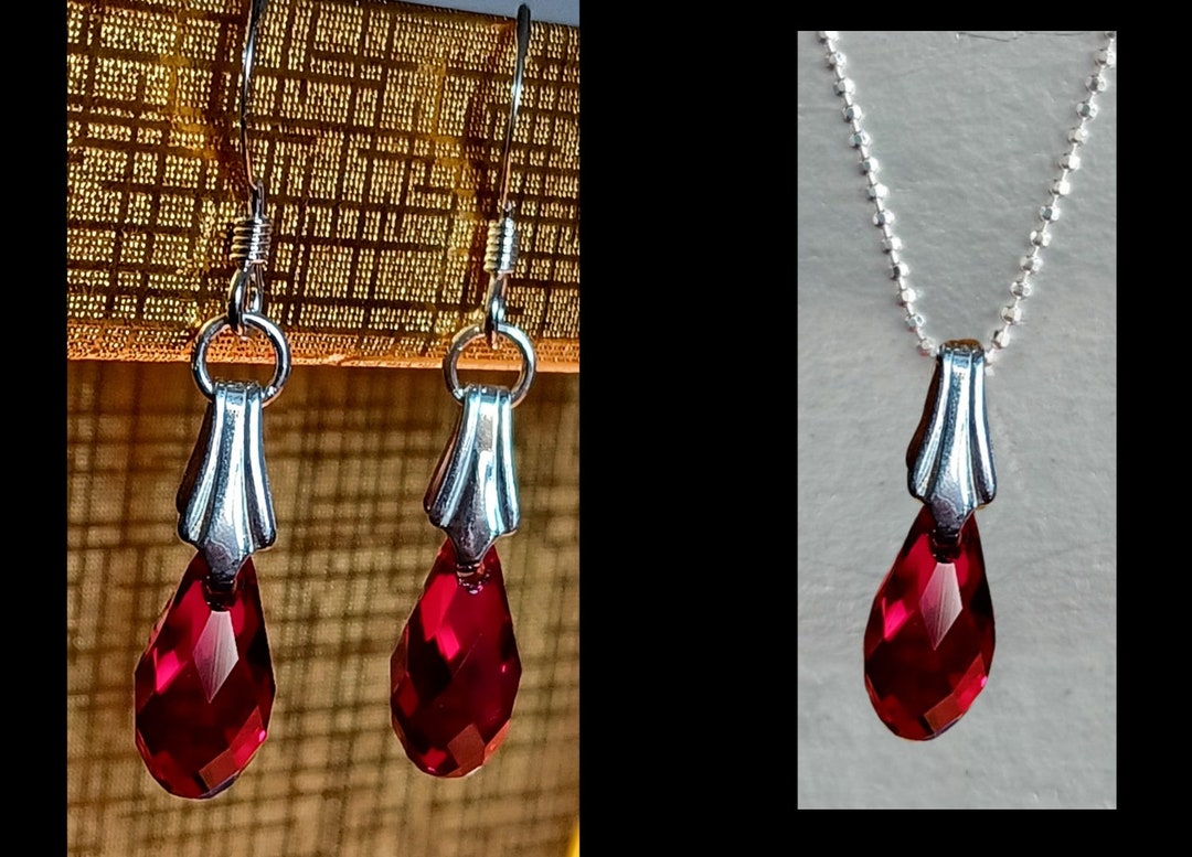 Swarovski Red Drop Jewels - Swarovski Red Drop Jewels - Etsy