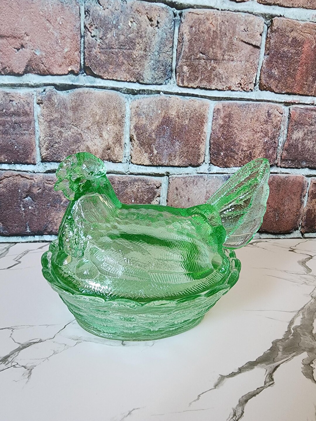 Vintage Lime Green Hen on Nest - Etsy