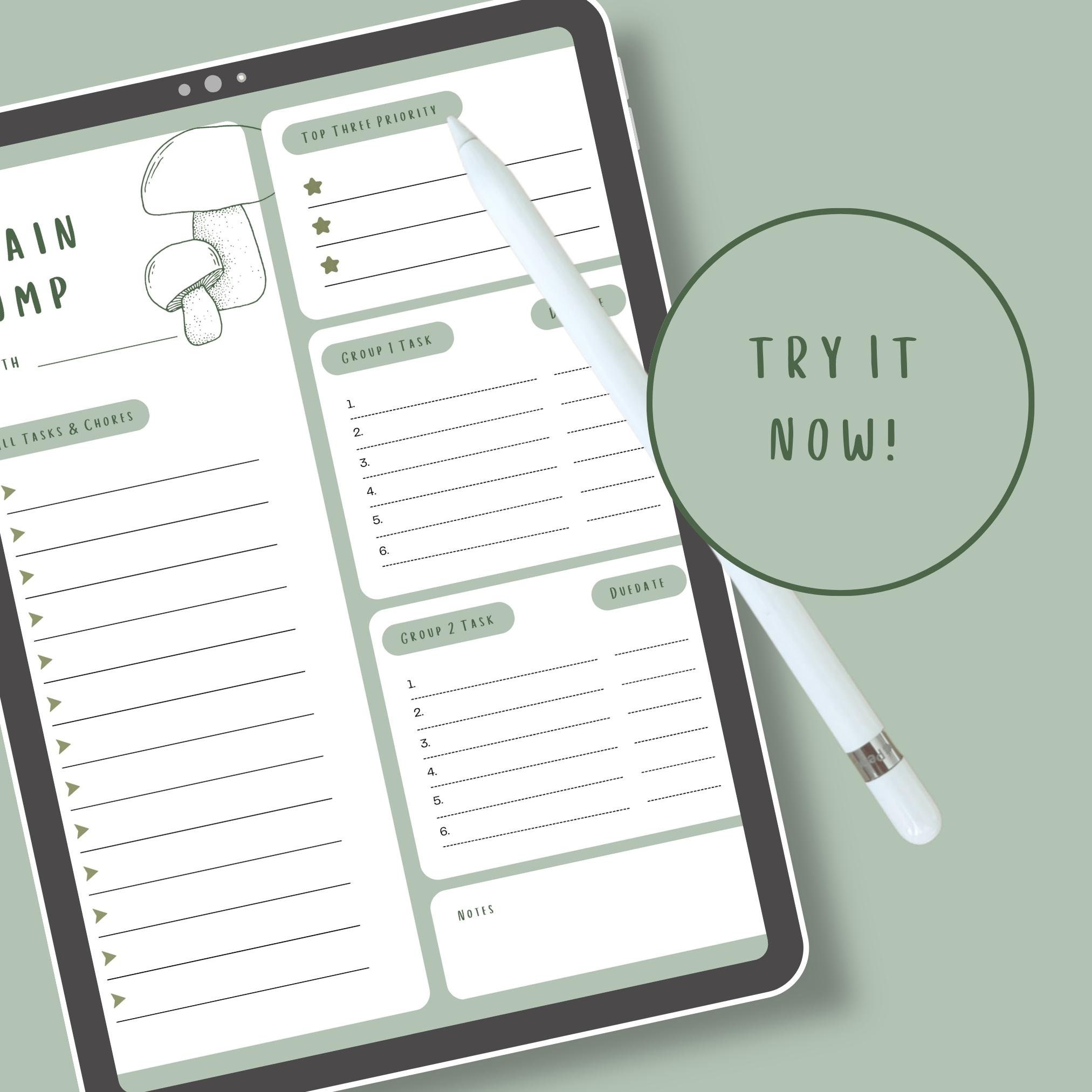 Brain Dump Template for Goodnotes/notability, To-do List - Etsy