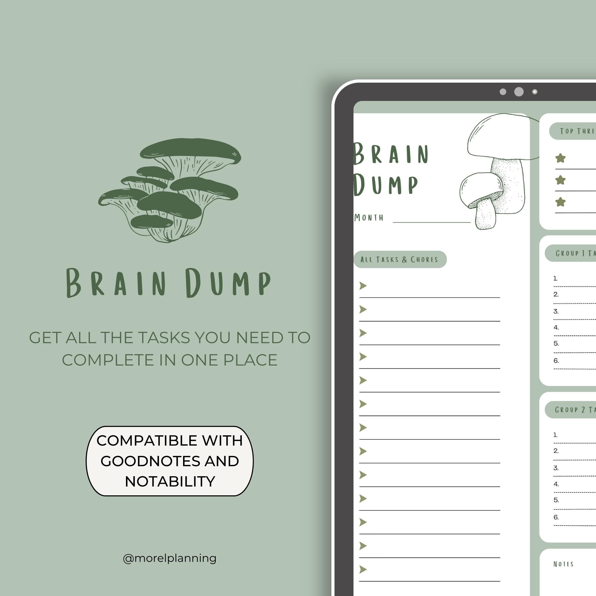 Brain Dump Template for Goodnotes/notability, To-do List - Etsy