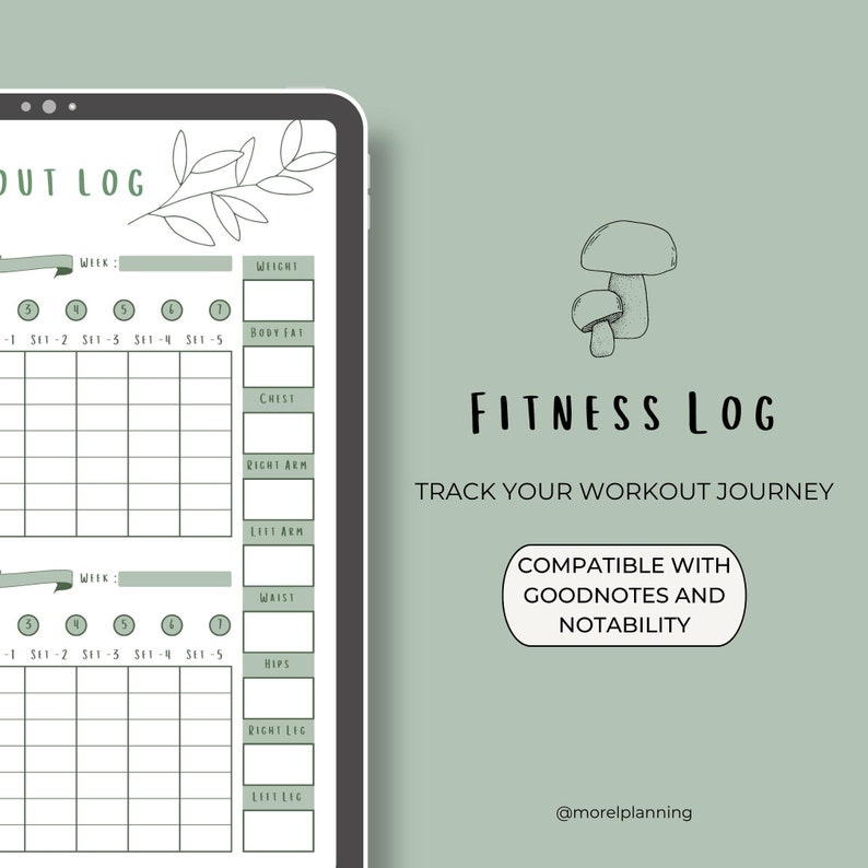 Workout Tracker | Template for Goodnotes/notability, Weight ...