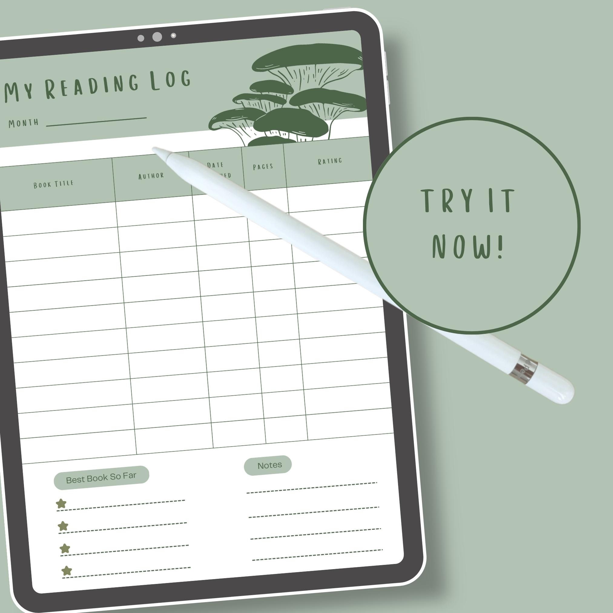 Reading Log | Book Tracker - Etsy