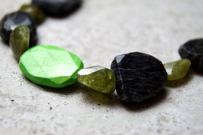 Necklace "aleiga" With Verdelite and Jasper - Etsy