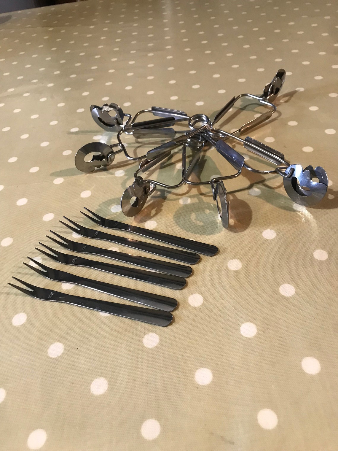 6 Escargot Tongs, 6 Snail Forks, French Escargot, Escargot Tong, Snail ...