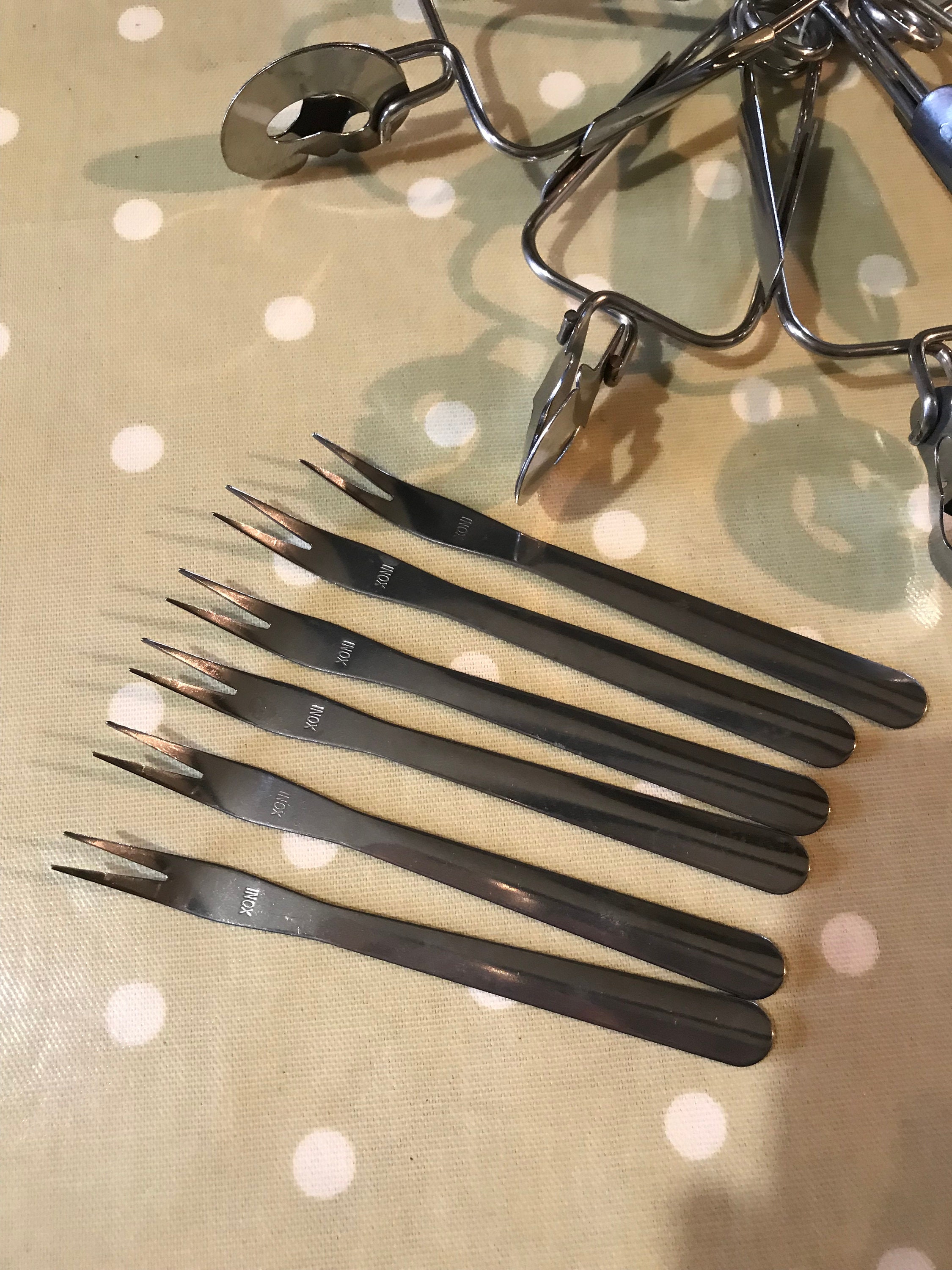 6 Escargot Tongs, 6 Snail Forks, French Escargot, Escargot Tong, Snail ...