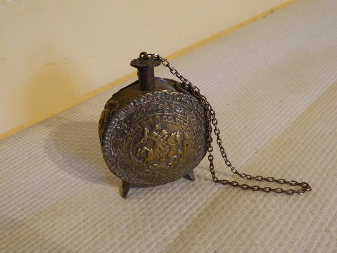 Brass Powder Flask, Powder Flask, Brass Flask, A Brass Powder Flask ...