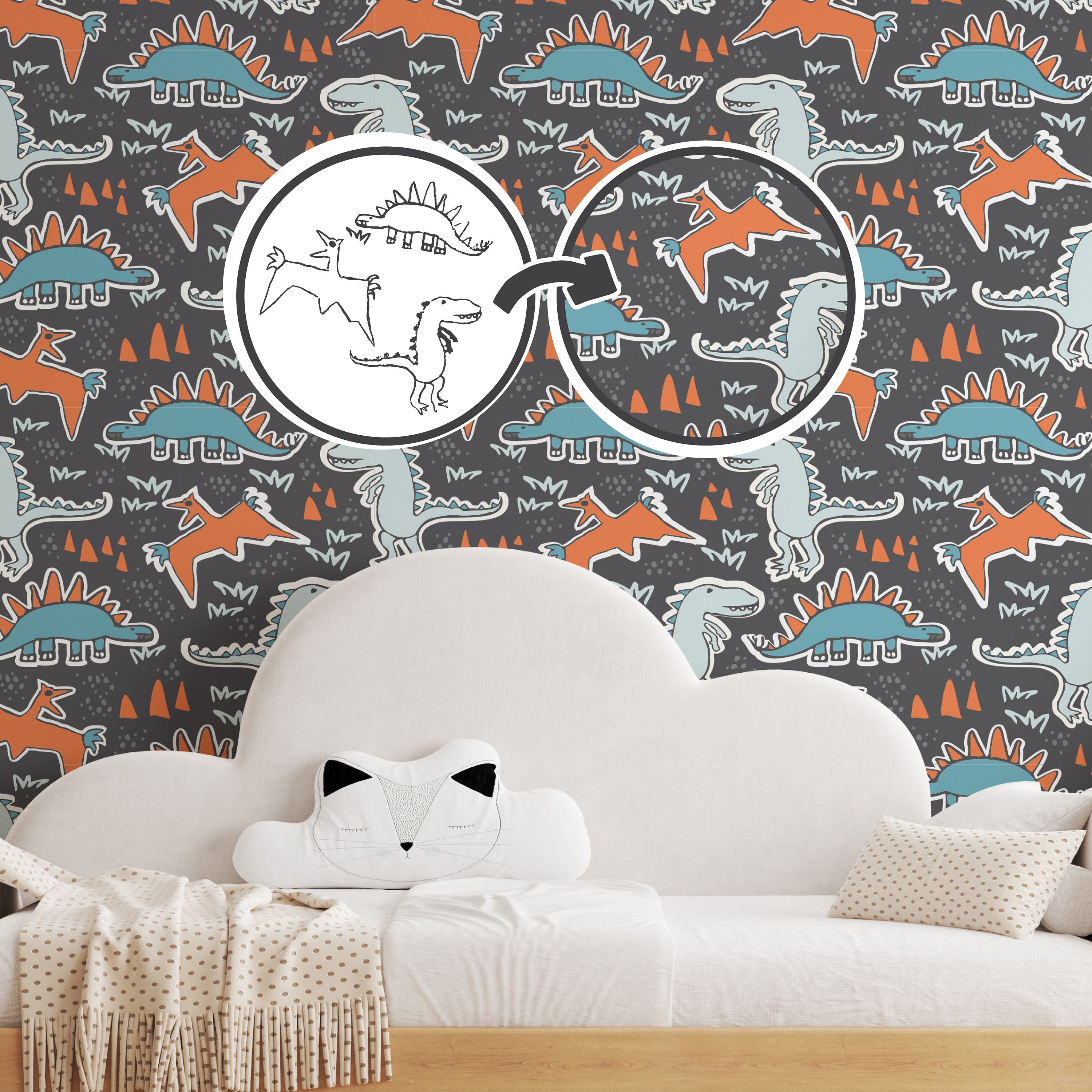 Custom Wallpaper Design From Kid's Drawings, Kids Artwork Into ...