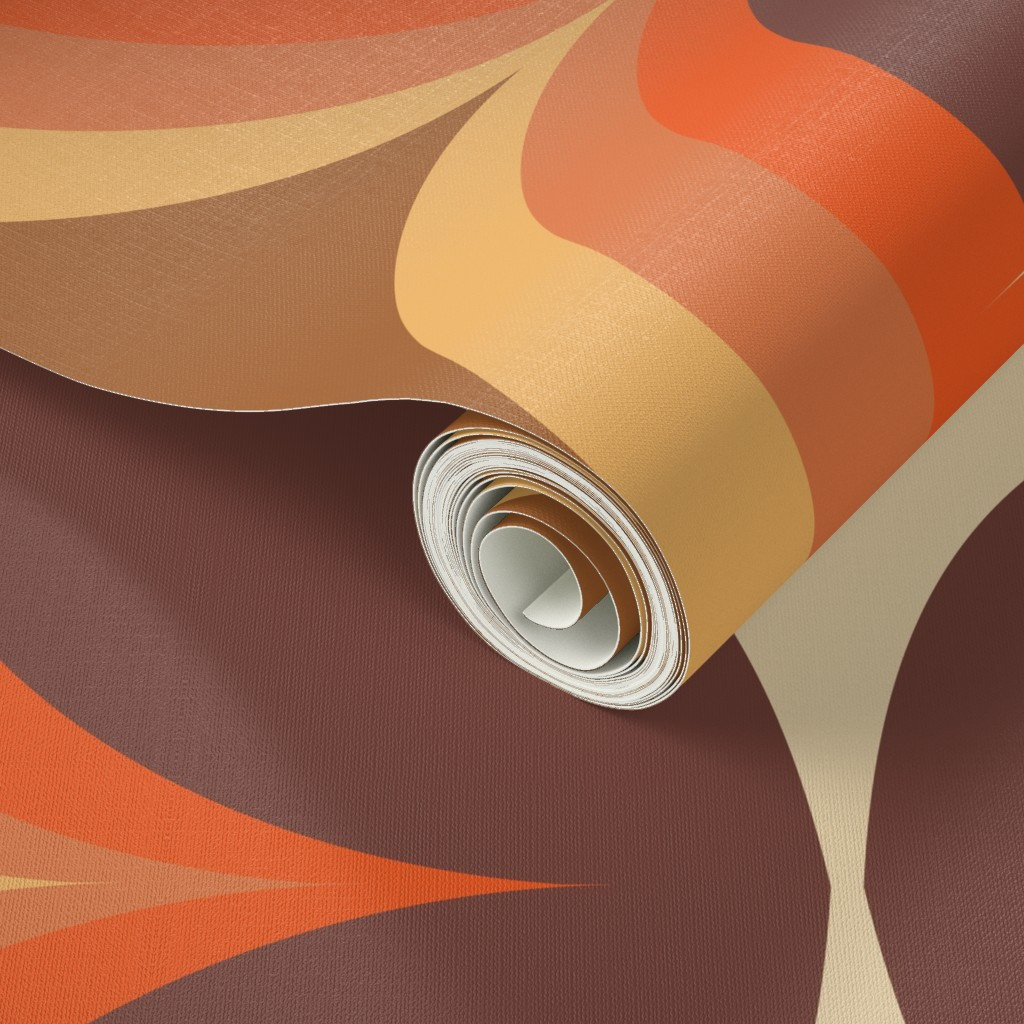 70s Retro Vintage Diamonds Wallpaper in Brown Orange Tan Yellow, Peel ...