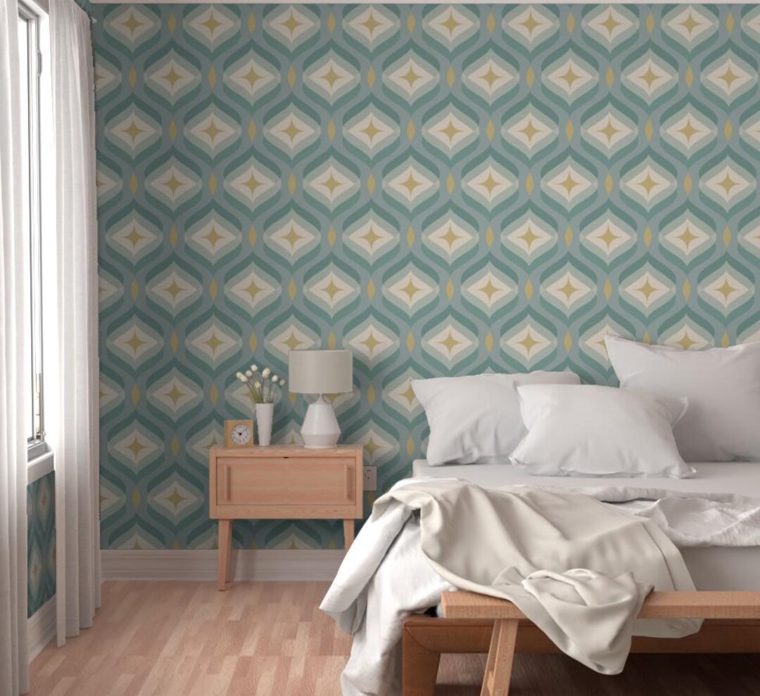 Mid Century Modern Diamonds Overlapping Geometric Diamonds Wallpaper in ...
