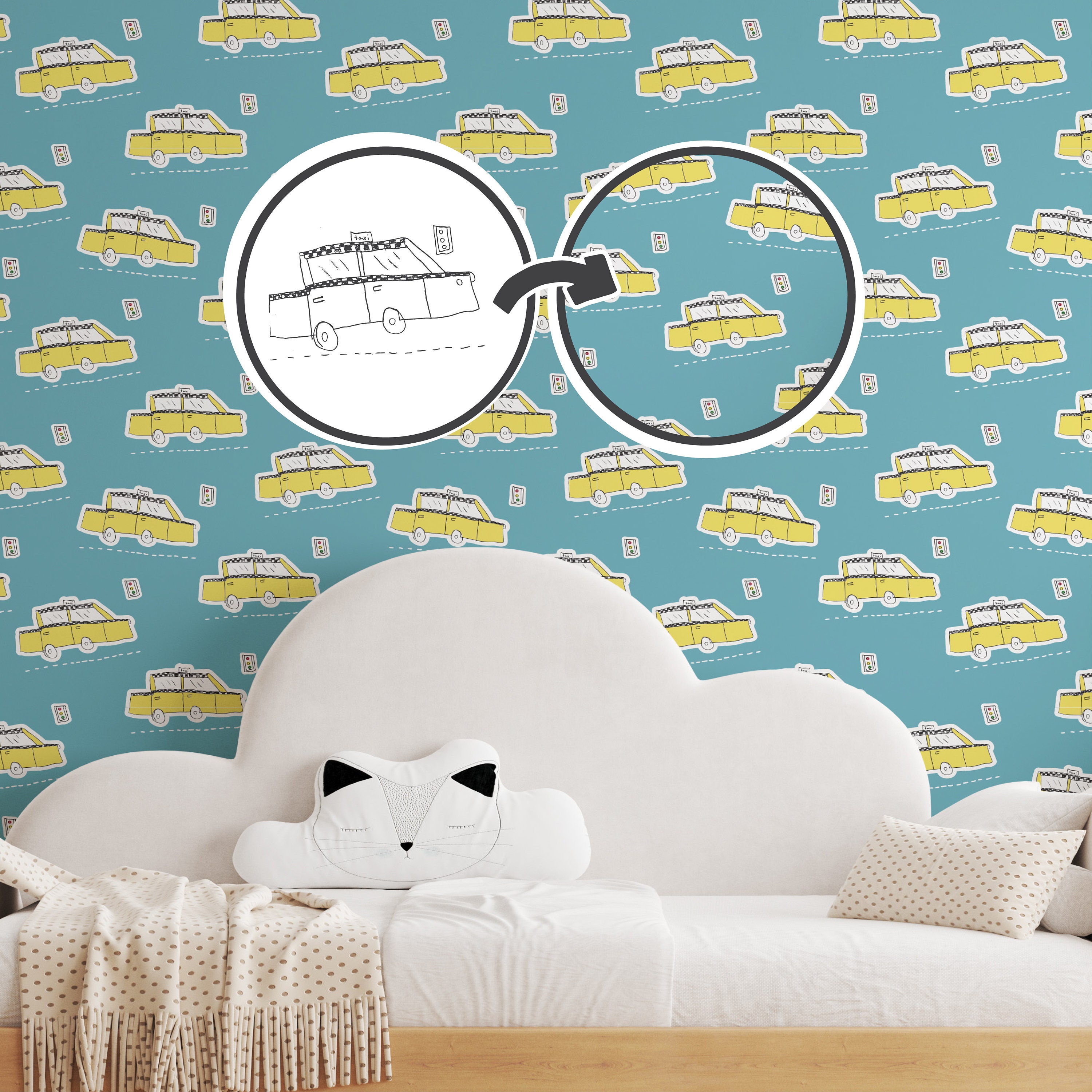 Custom Wallpaper Design From Kid's Drawings, Kids Artwork Into ...