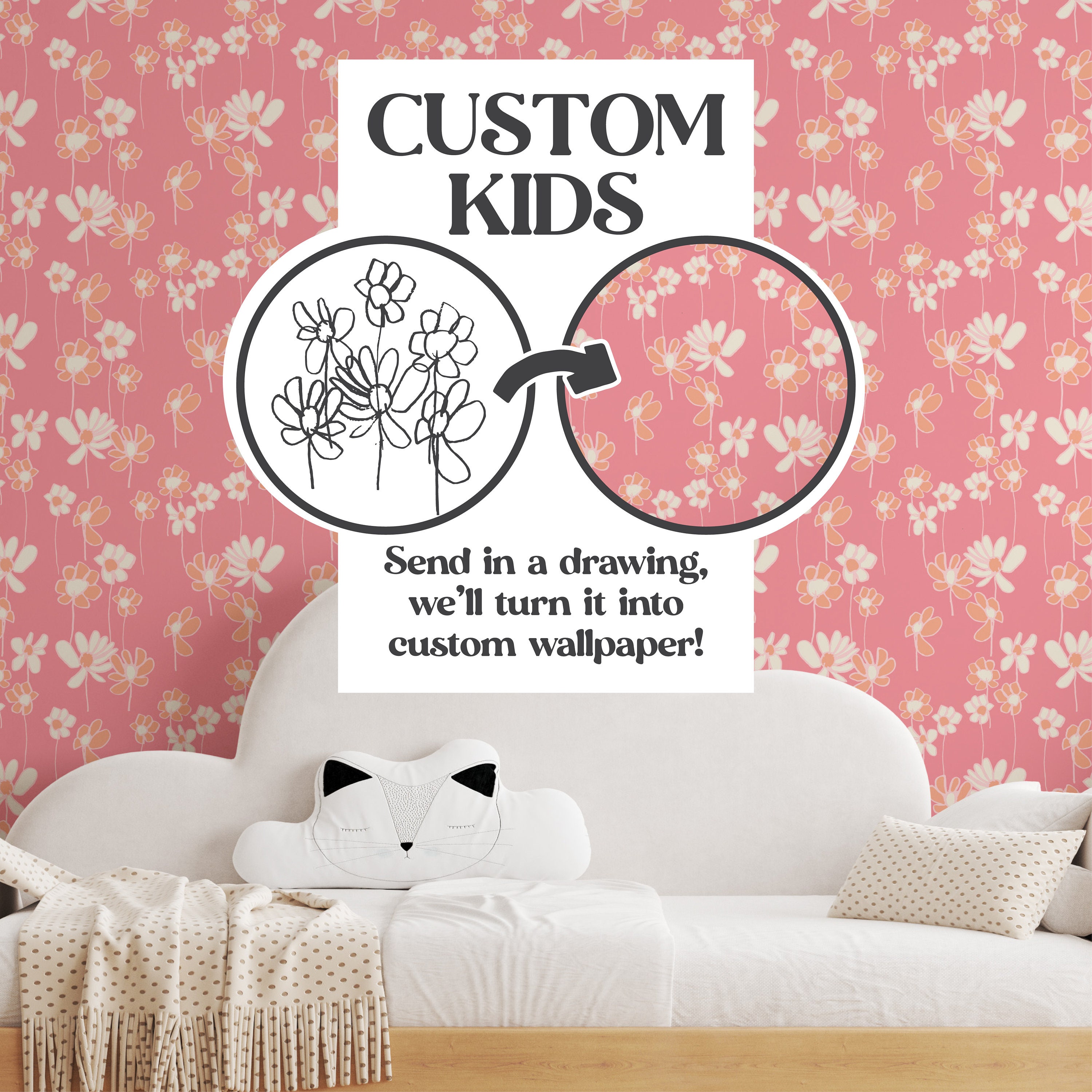 Custom Wallpaper Design From Kid's Drawings, Kids Artwork Into ...