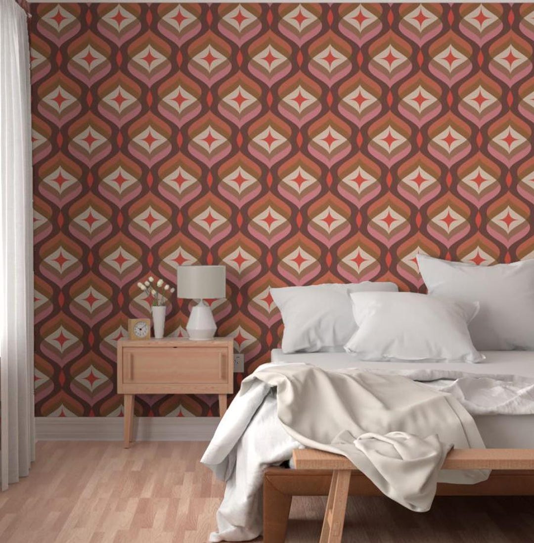Mid Century Modern Diamonds Overlapping Geometric Diamonds Wallpaper in ...