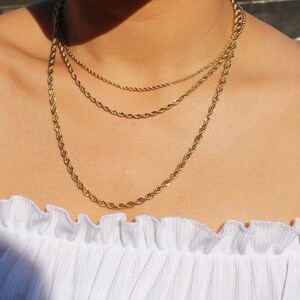 Thick Rope Chain Necklace, Twisted Chain Necklace, Dainty Rope Chain ...