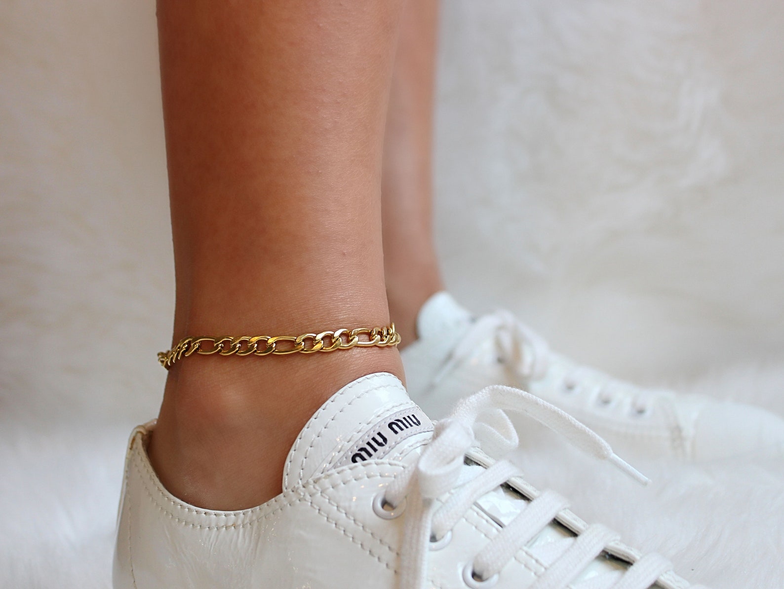 Figaro Chain Anklet Curb Chain Anklet Gold Chain Anklet - Etsy