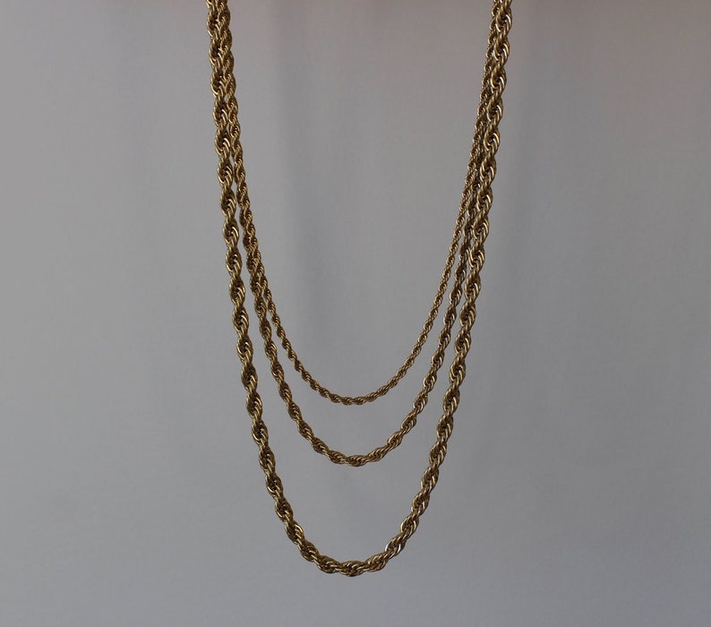 Thick Rope Chain Necklace Twisted Chain Necklace Dainty Rope | Etsy