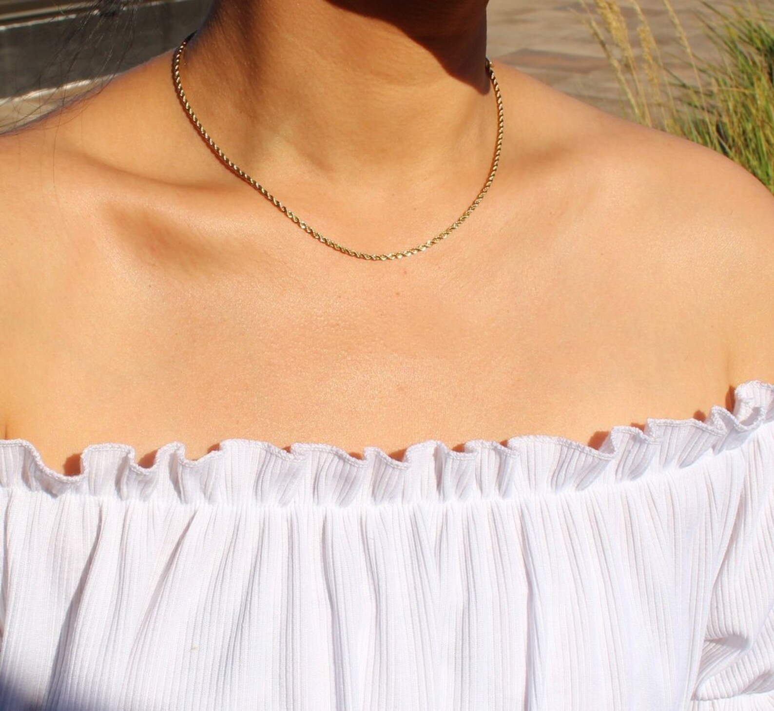 Thick Rope Chain Necklace Twisted Chain Necklace Dainty Rope | Etsy