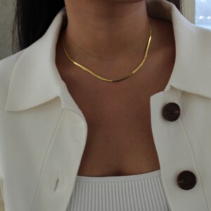 Dainty Silver Chain Necklace, Sterling Silver Snake Chain Necklace ...