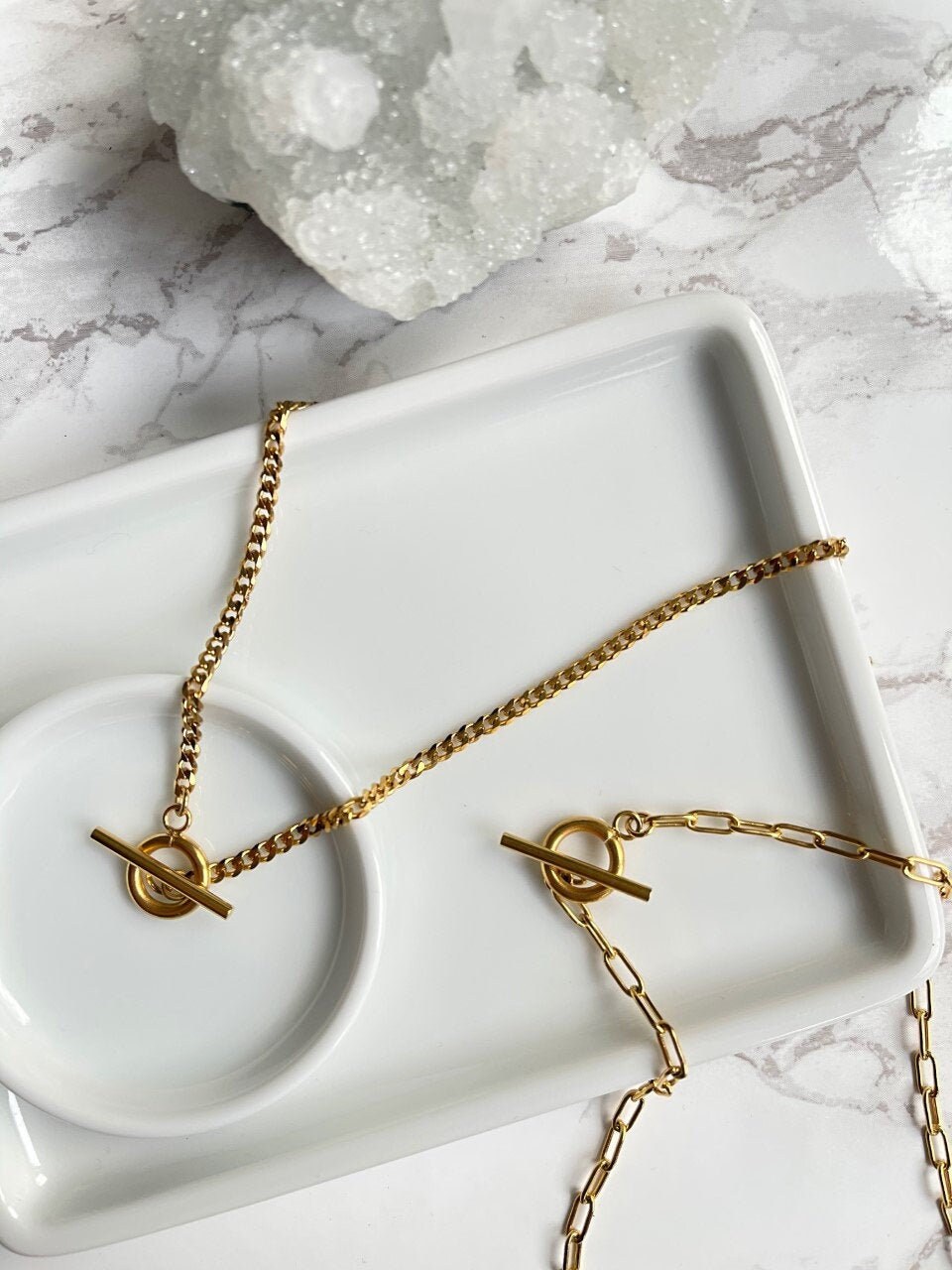 Cuban Chain Toggle Necklace Gold Toggle Necklace Paperclip - Etsy