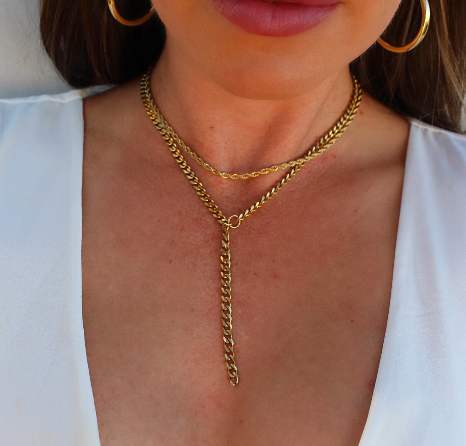 Thick Rope Chain Necklace Twisted Chain Necklace Dainty Rope | Etsy