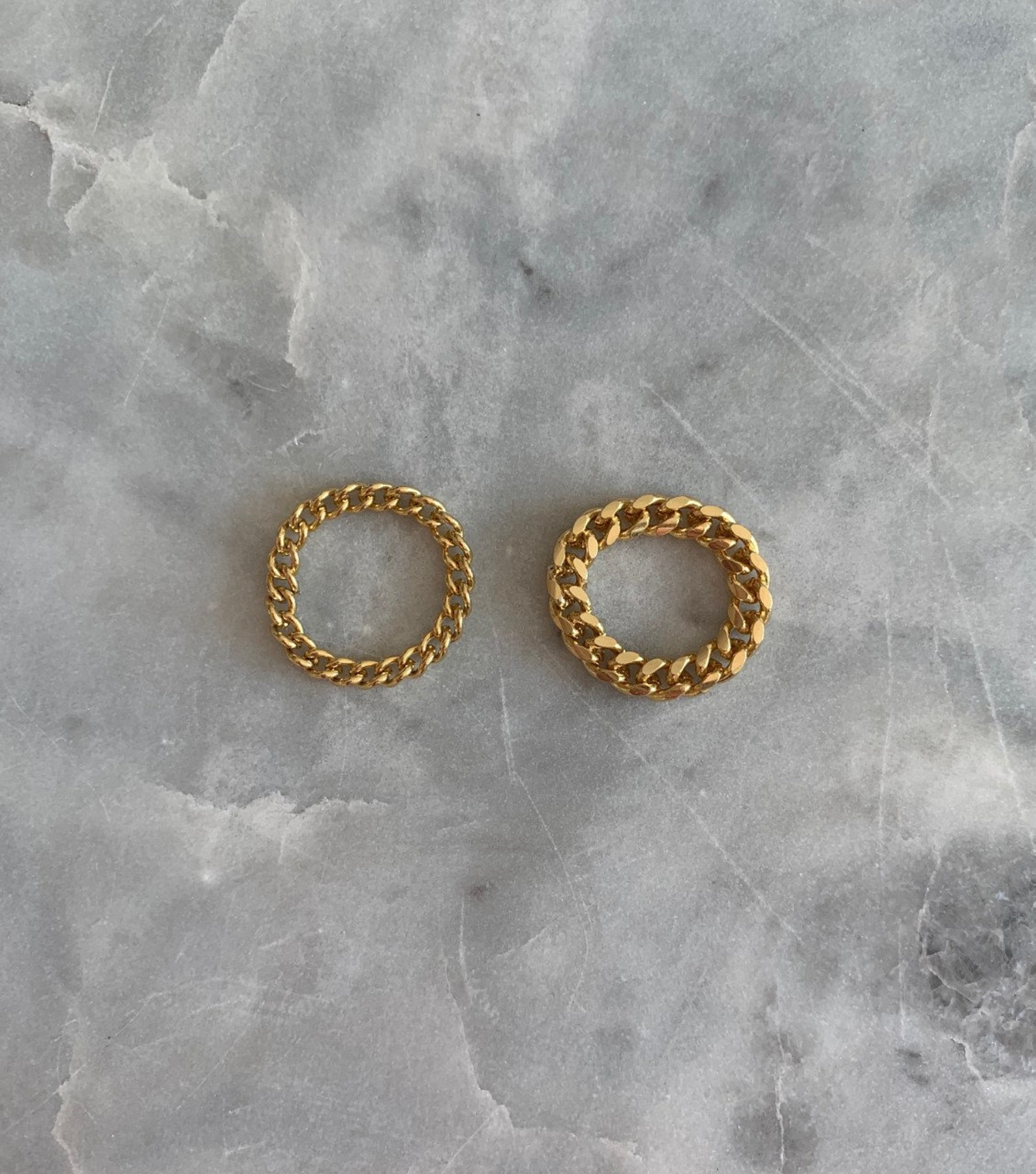 Gold Chain Ring Gold Stacking Ring Thick Chain Ring Curb - Etsy