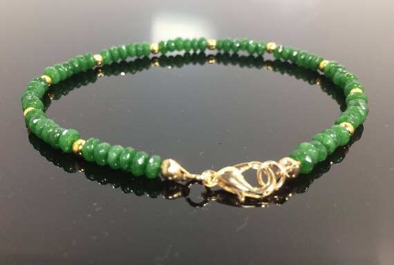 Emerald Bracelet Emerald Gemstone Bracelet Genuine Emerald | Etsy