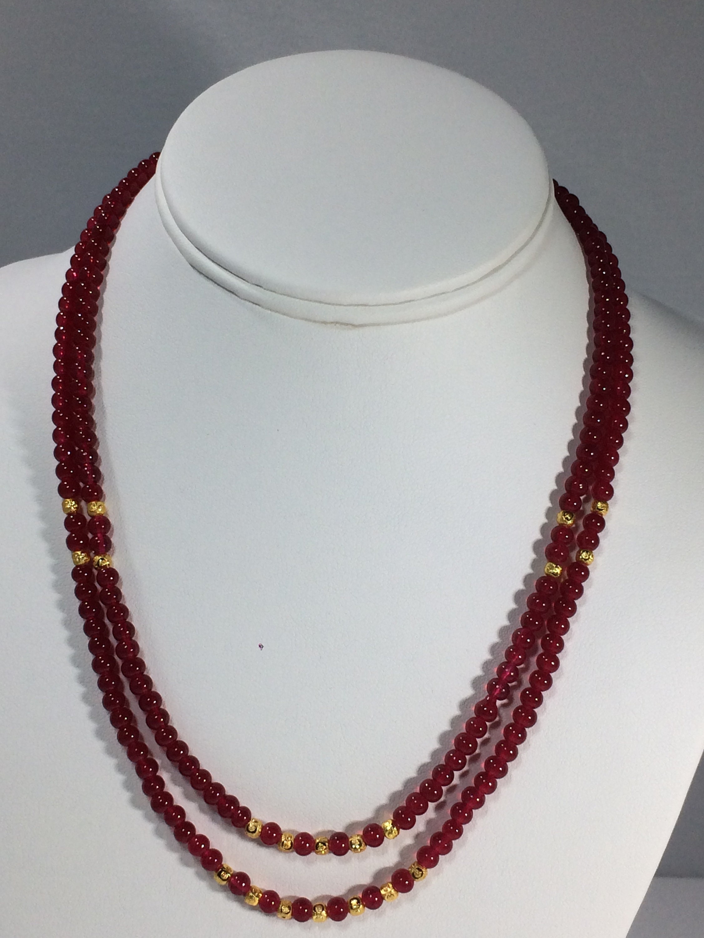 Ruby Necklace, Ruby Necklace, Natural Ruby Necklace, Two Strand Genuine ...