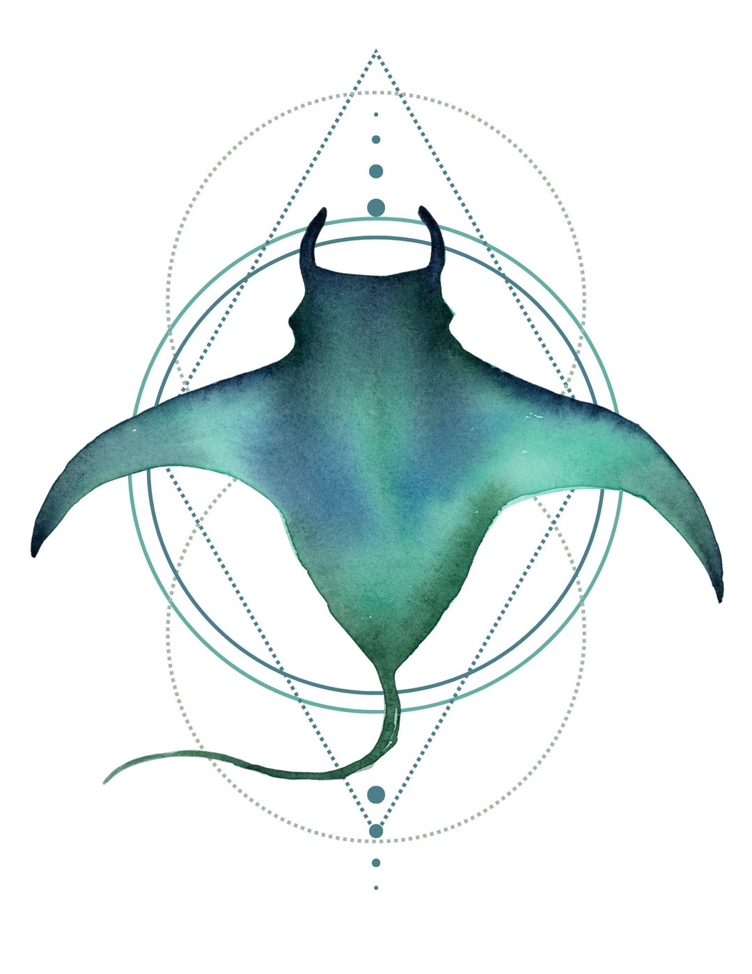 Stingray Vinyl Sticker, Waterproof Sticker, Wildlife Art, Ocean Animal ...