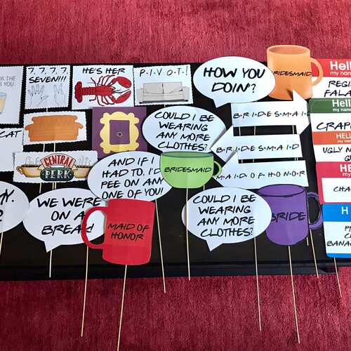 Friends Bachelorette Party Photo Booth Props Friends Hen - Etsy