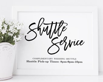 Shuttle Service Wedding Sign | Etsy