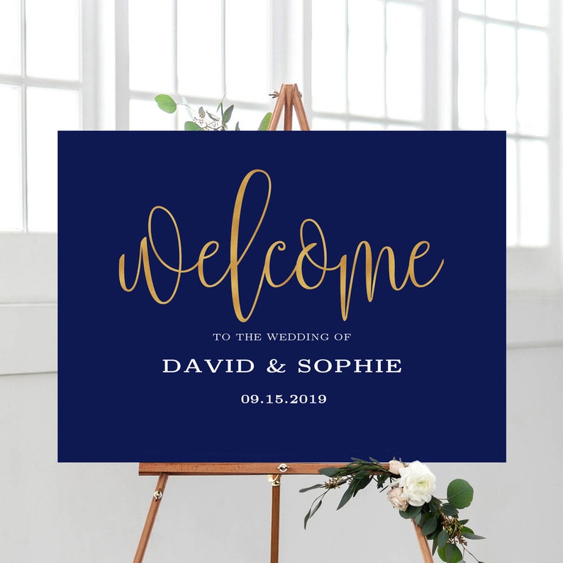 5-sizes-gold-foil-wedding-welcome-sign-templatewelcome-sign-etsy